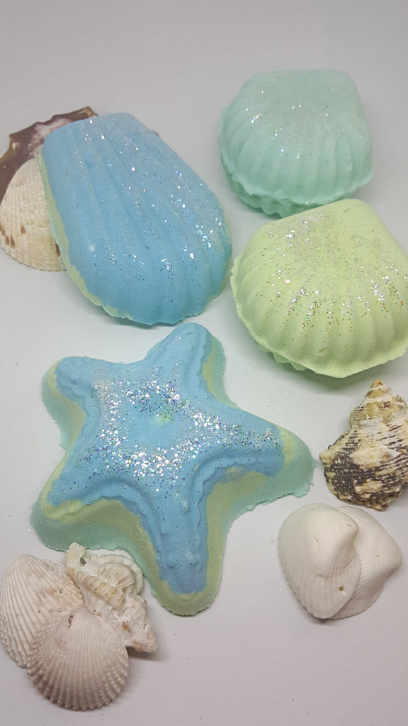 Bath Bomb Sea Shells Ocean shells fizzy bath bombs – Fresco Soaps n' Stuff