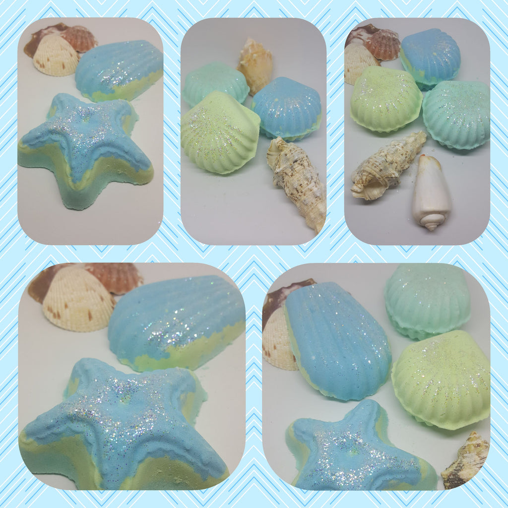 Bath Bomb Sea Shells Ocean shells fizzy bath bombs – Fresco Soaps n' Stuff